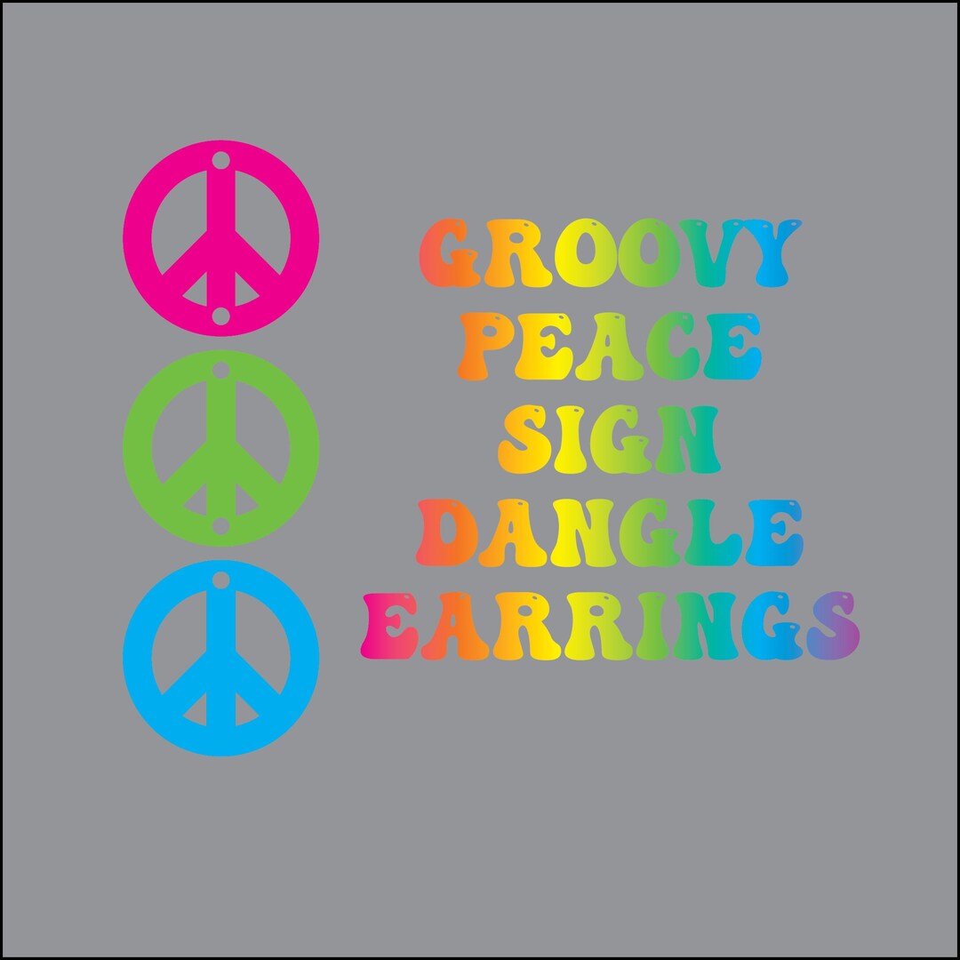 Peace Sign Layered Earrings-laser Svg-file Only-commercial Use - Etsy