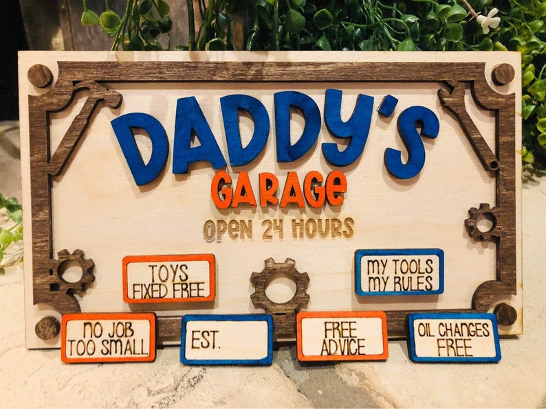 Daddy's Garage Sign Svg-father's Day Gift Svg-digital - Etsy