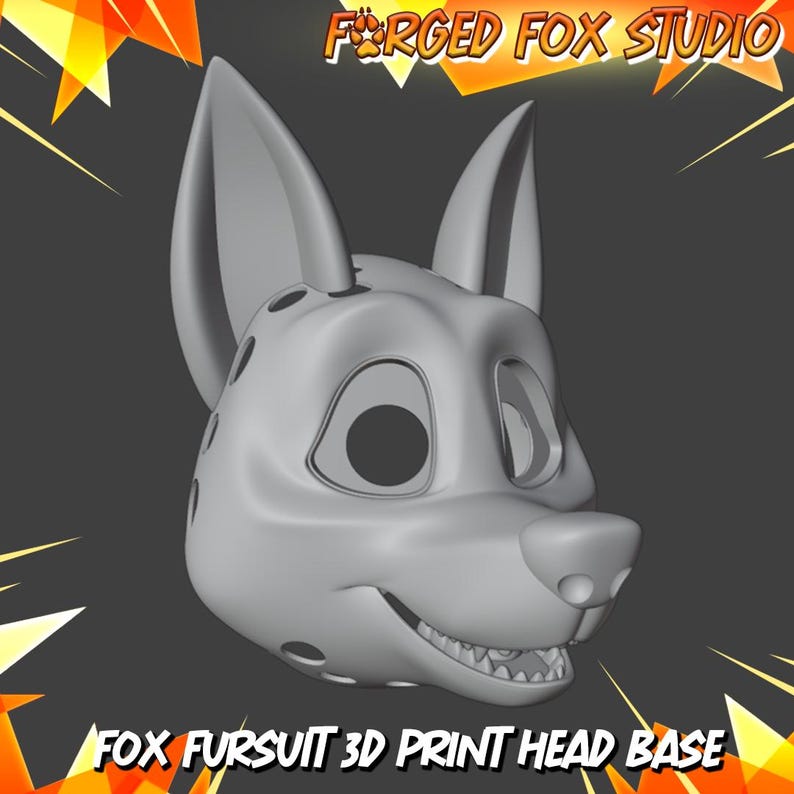 Toony Fox Fursuit Head Base STL File - Digital Download, 3D Printable ...