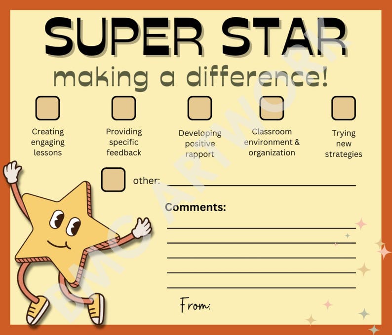 Teacher Feedback Cards | Walkthrough Forms | Administrator Positive ...