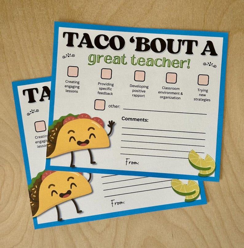 Teacher Feedback Card | Walkthrough Form | Administrator Positive ...