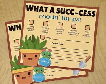 Teacher Feedback Card | Walkthrough Form | Administrator Positive ...