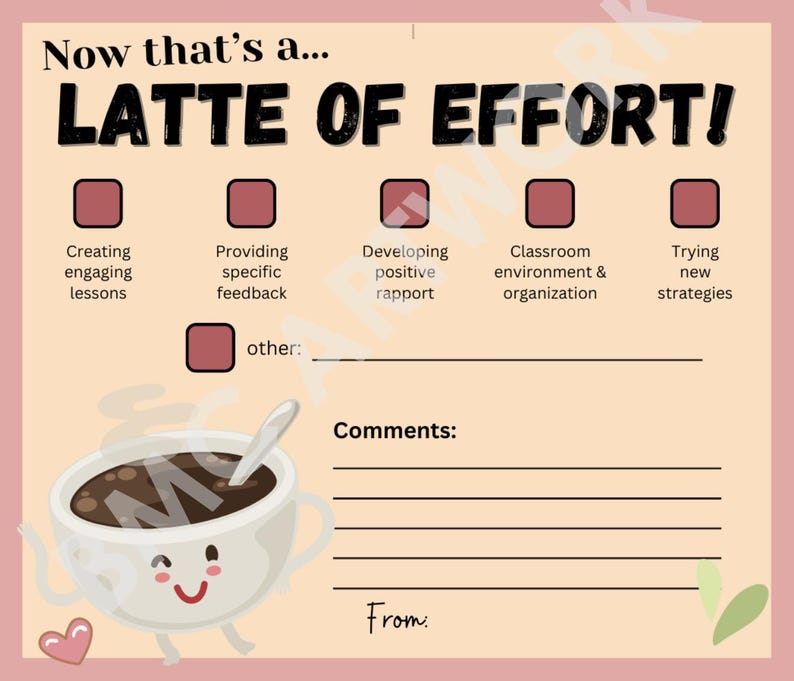 Teacher Feedback Cards | Walkthrough Forms | Administrator Positive ...