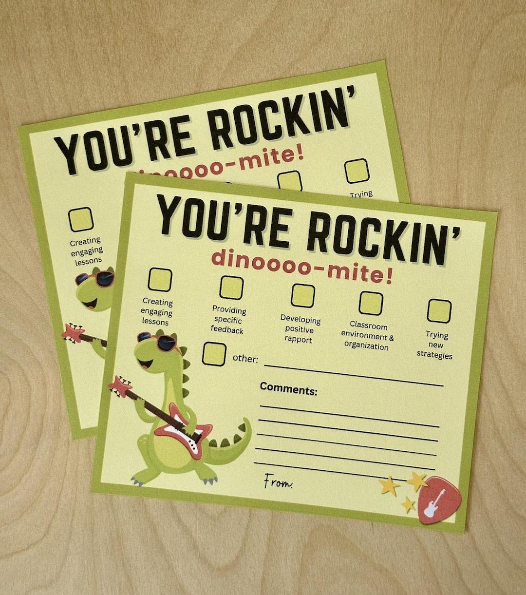 Teacher Feedback Card | Walkthrough Form | Administrator Positive ...