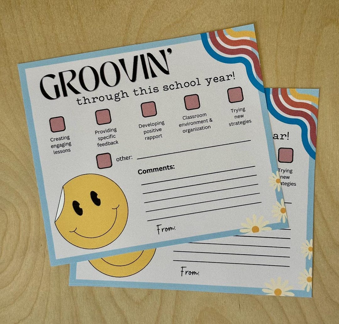 Teacher Feedback Card | Walkthrough Form | Administrator Positive ...