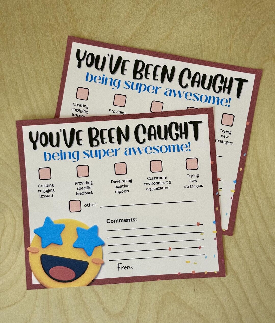 Teacher Feedback Card | Walkthrough Form | Administrator Positive ...