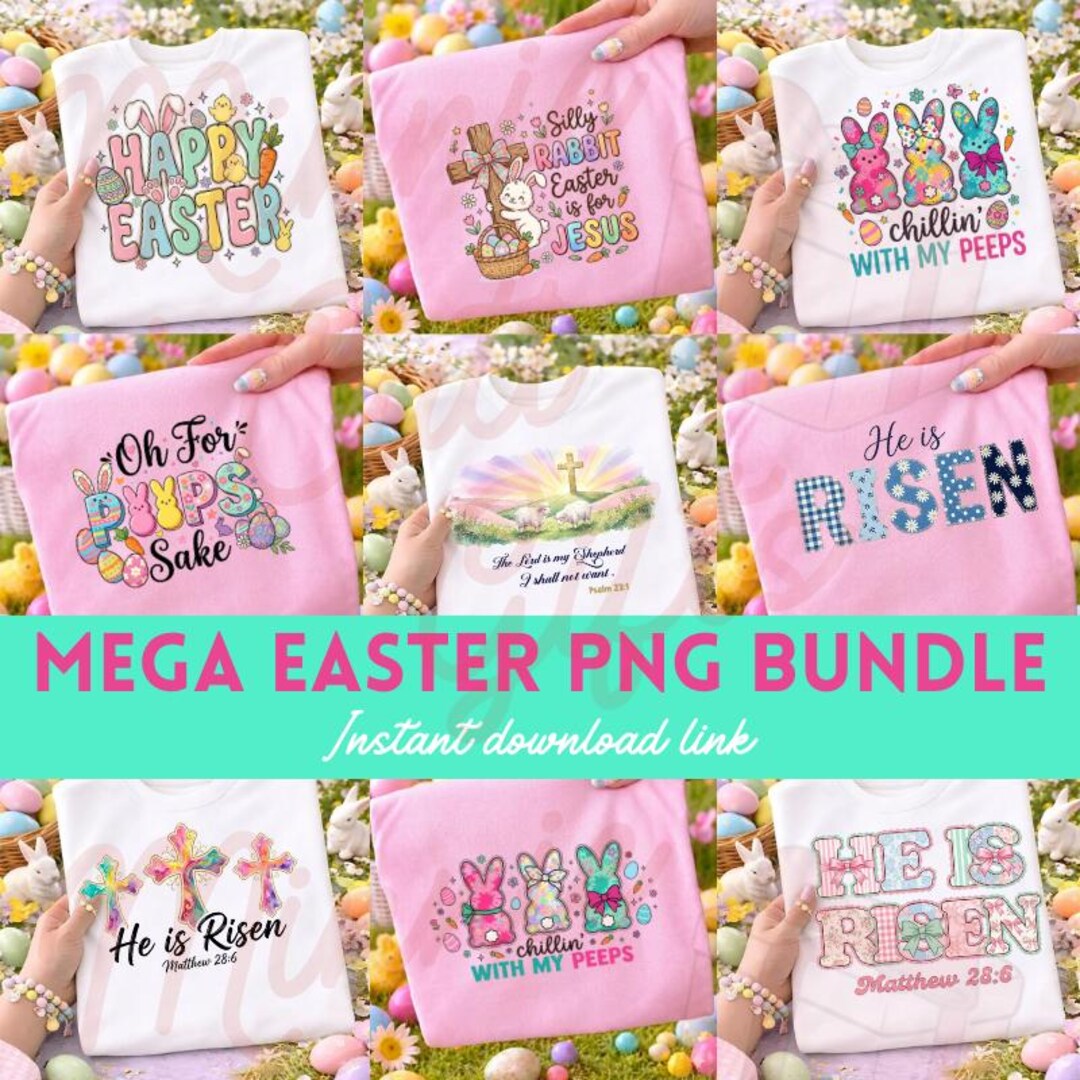 20+ Easter Mega Bundle Png, Christian Easter Png Bundle, Easter Kids ...
