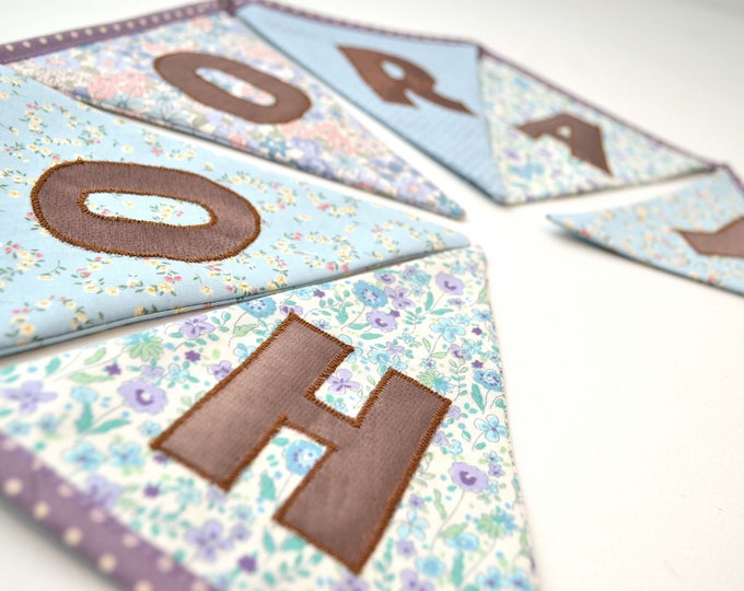 Reusable HOORAY Banner Dusty Blue and Lavender - Etsy