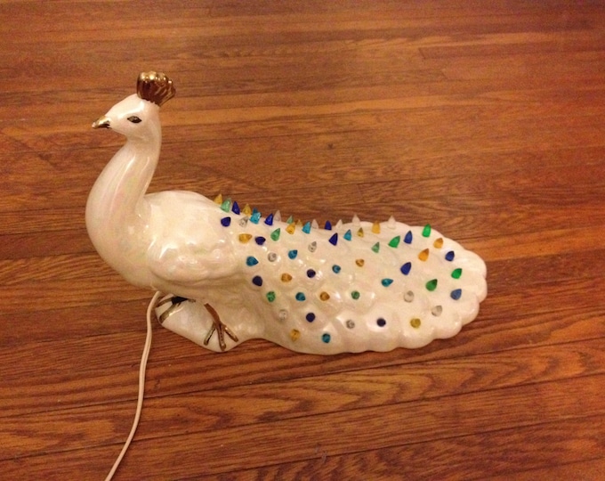 Ceramic Lighted Peacock - Etsy