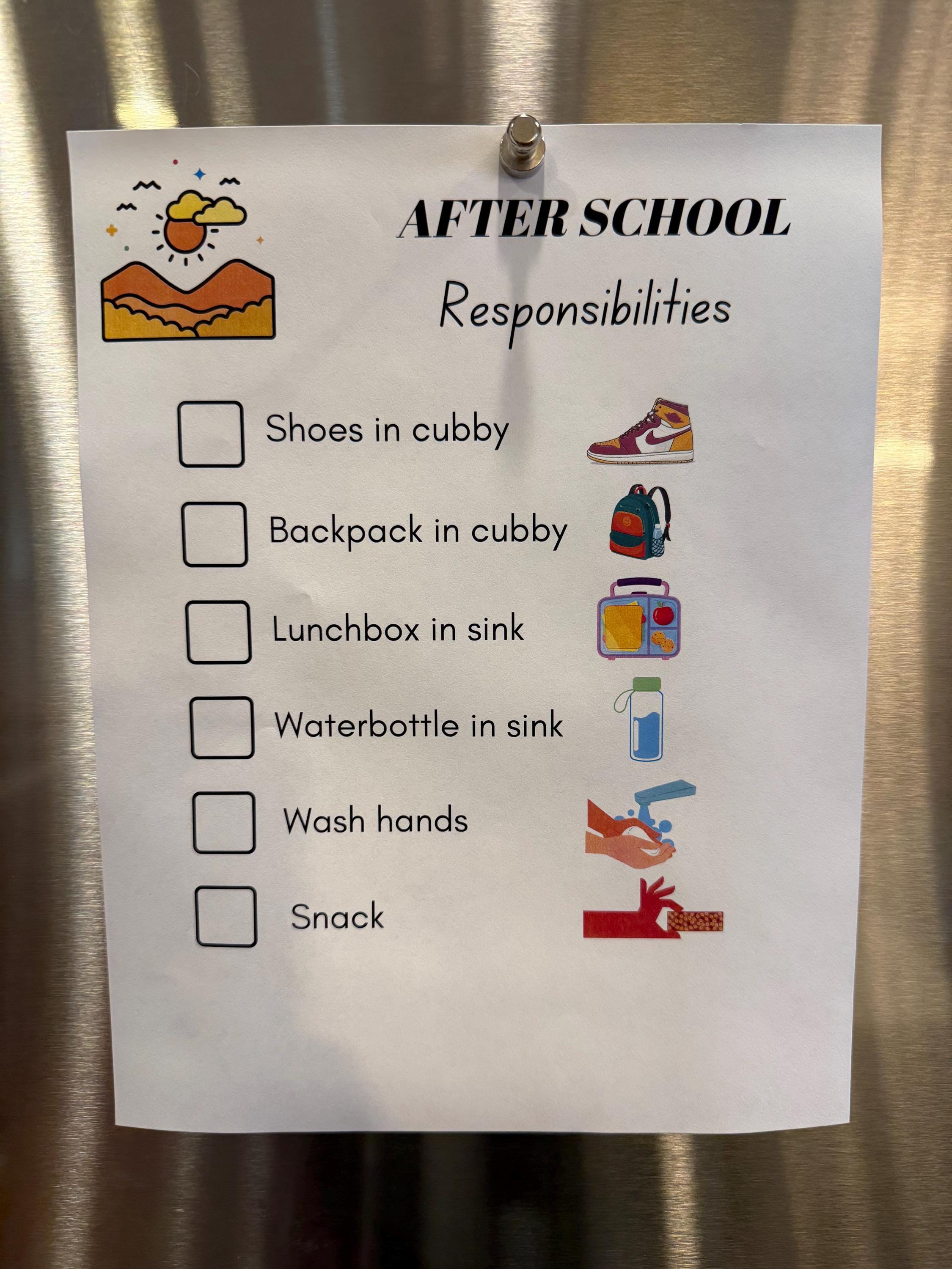 Editable After-school Routine Checklist for Kids | Printable Canva ...