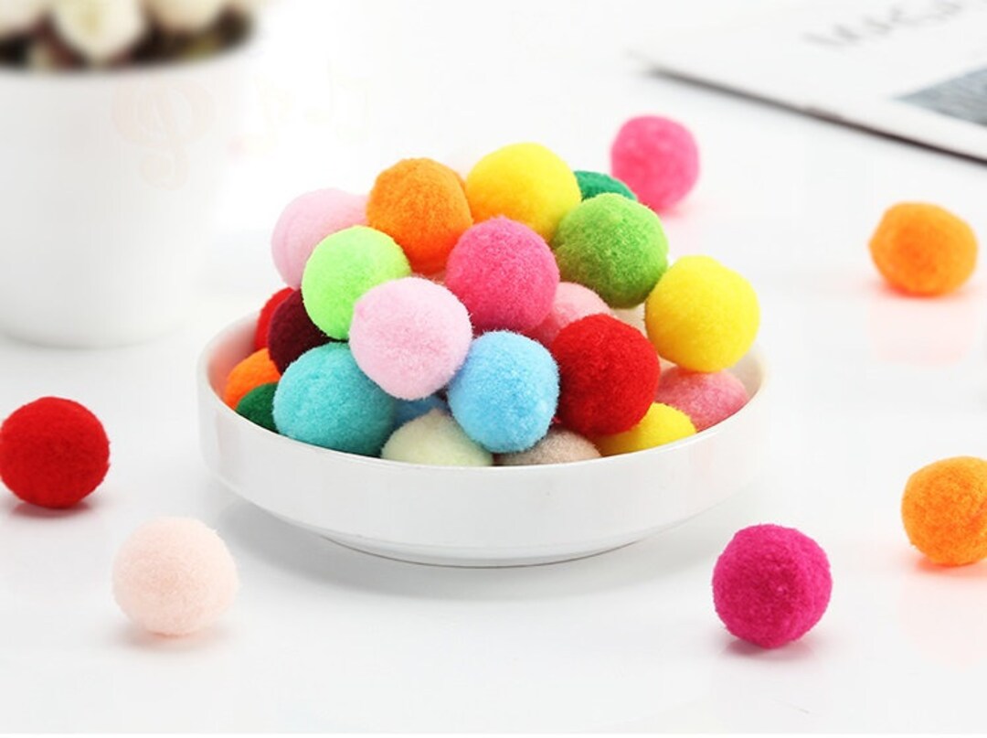 Pom Poms in Mixed Colors / Polyester Pom Poms / Polyester Balls / Yarn ...
