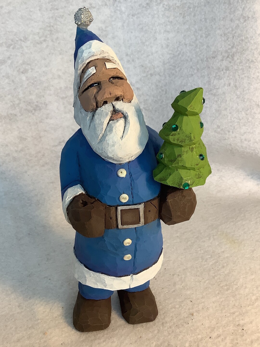 Blue Bejeweled Santa - Etsy