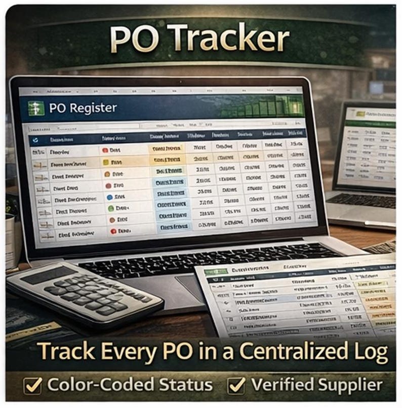 Purchase Order System Excel Template | PO Tracker, Supplier Directory ...