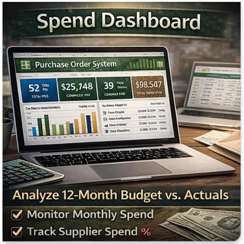 Purchase Order System Excel Template | PO Tracker, Supplier Directory ...