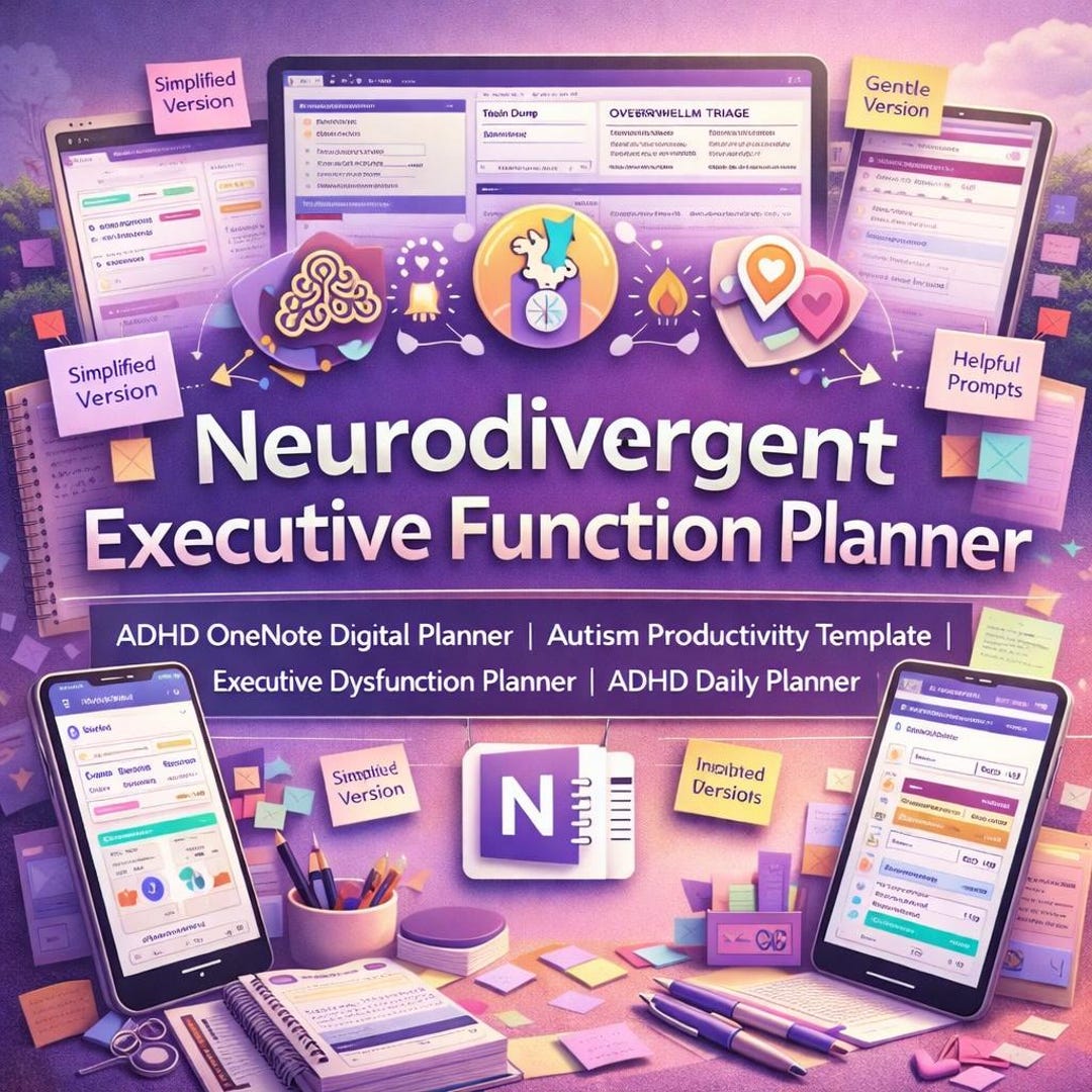 Neurodivergent Executive Function Planner | ADHD Onenote Digital ...