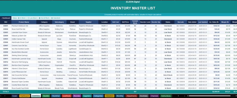 Small Business Inventory Management Template | Inventory System Tracker ...