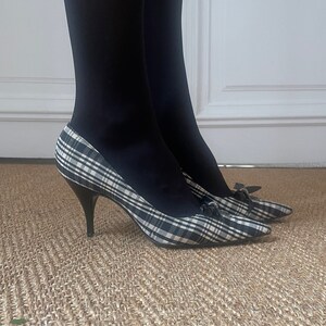 Vintage 60s Tartan Stiletto Heels, Black & White Pin up Shoes, US 5 - Etsy