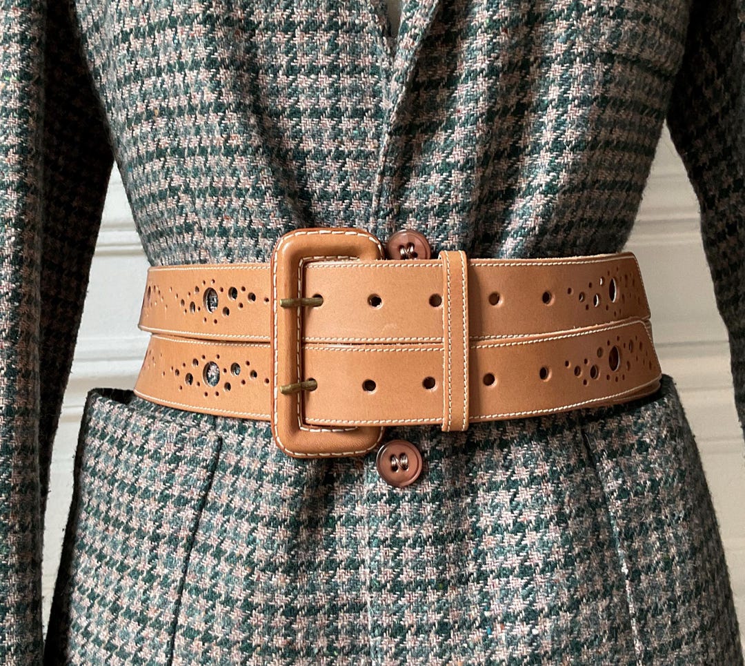 Vintage Tan Belt Paul Seville - London Designer-size M - Etsy