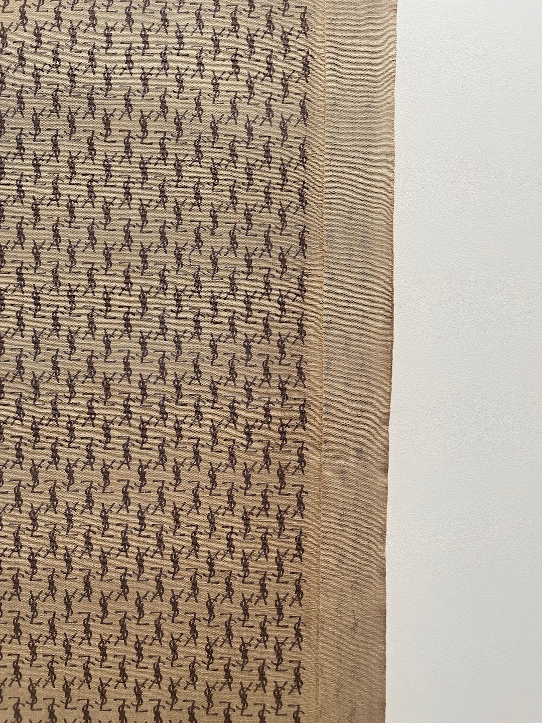 RESERVED Vintage YSL Fabric Coupon Heavy Cotton Dead Stock 90s Beige ...