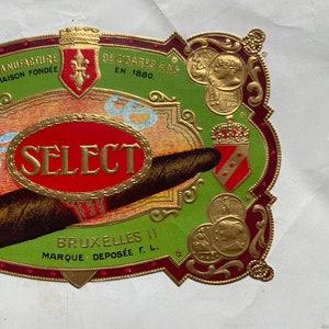 Vintage Advertisement Cigars SELECT Manufacture Bruxelles Green Gold - Etsy