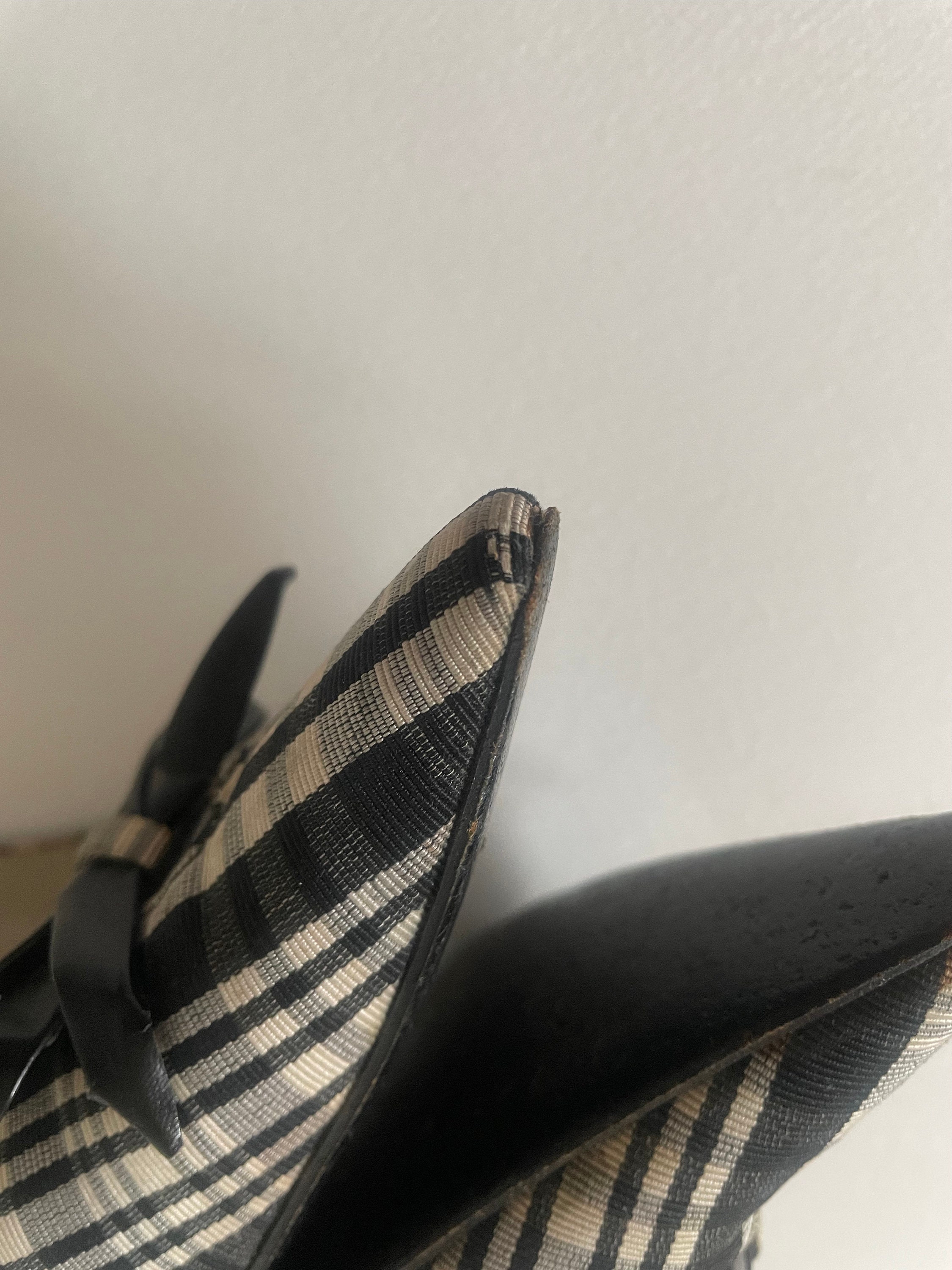 Vintage 60s Stilettos Heels Shoes Black White Tartan Bow Pin up Rétro ...