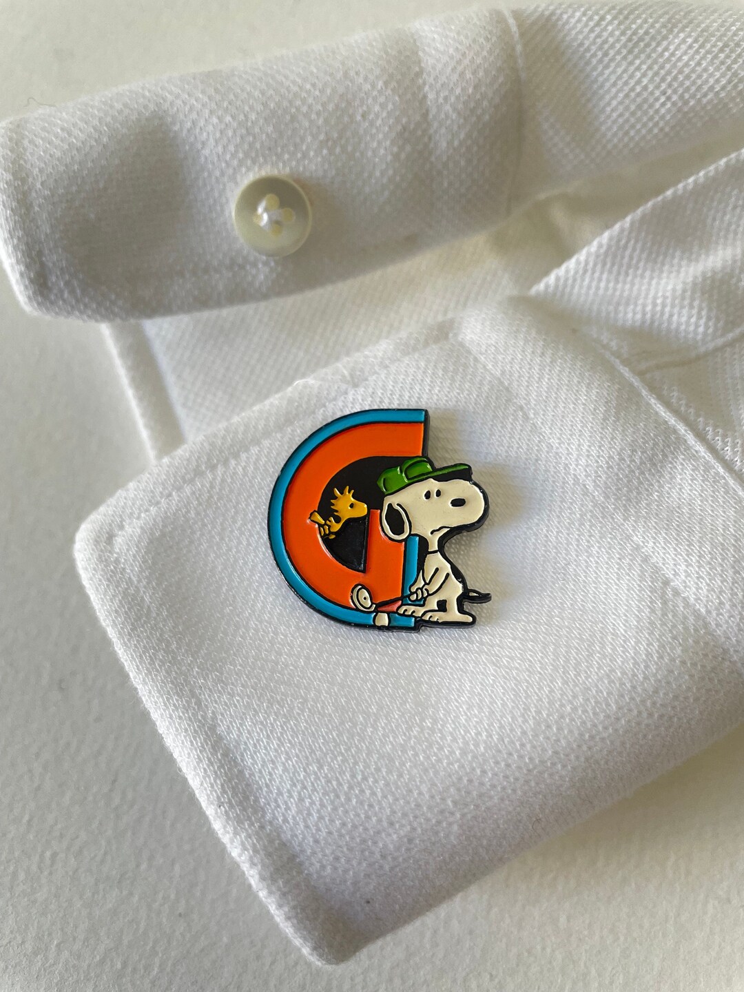 Vintage SNOOPY Brooch Snoopy Golfer Letter G for Roland Garros - Etsy