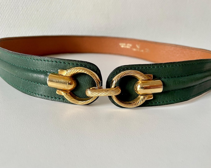 Vintage Green Belt Jewel Buckle Made in France- Size 31,5 Inches - Etsy