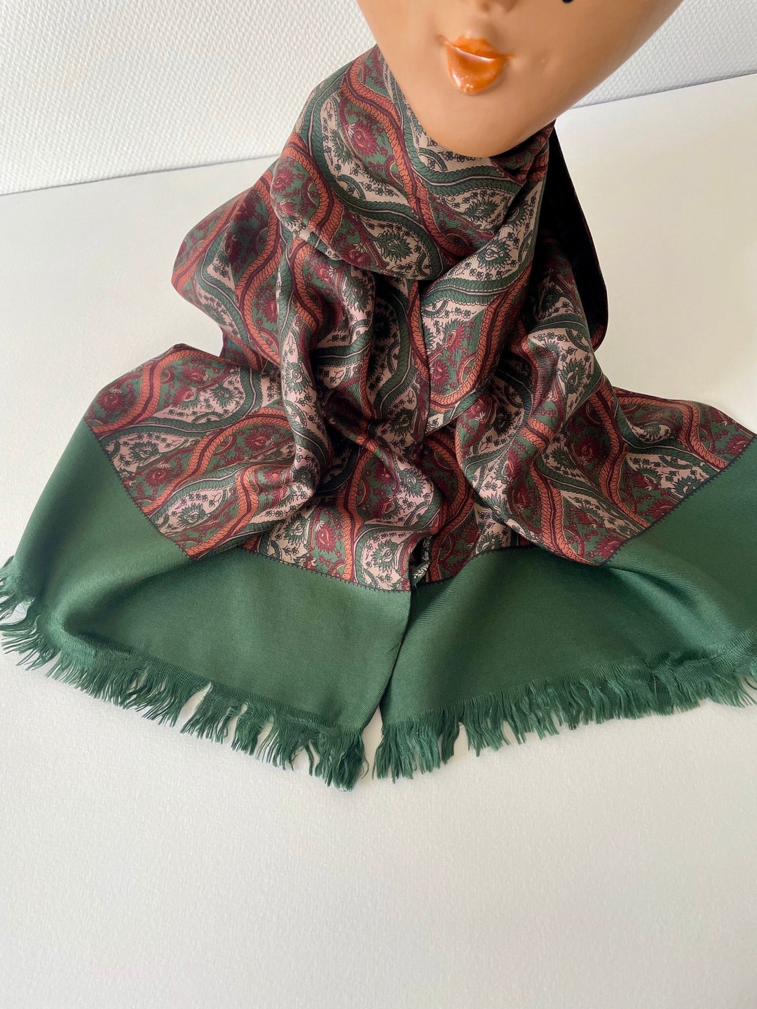 Vintage French 70s Silk Scarf Lyon France. Bianchini Férier Men ...