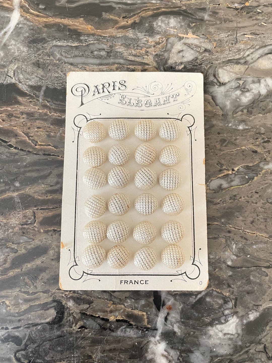 French Vintage Beige Color Buttons Set of 24 Paris Elegant Made in ...