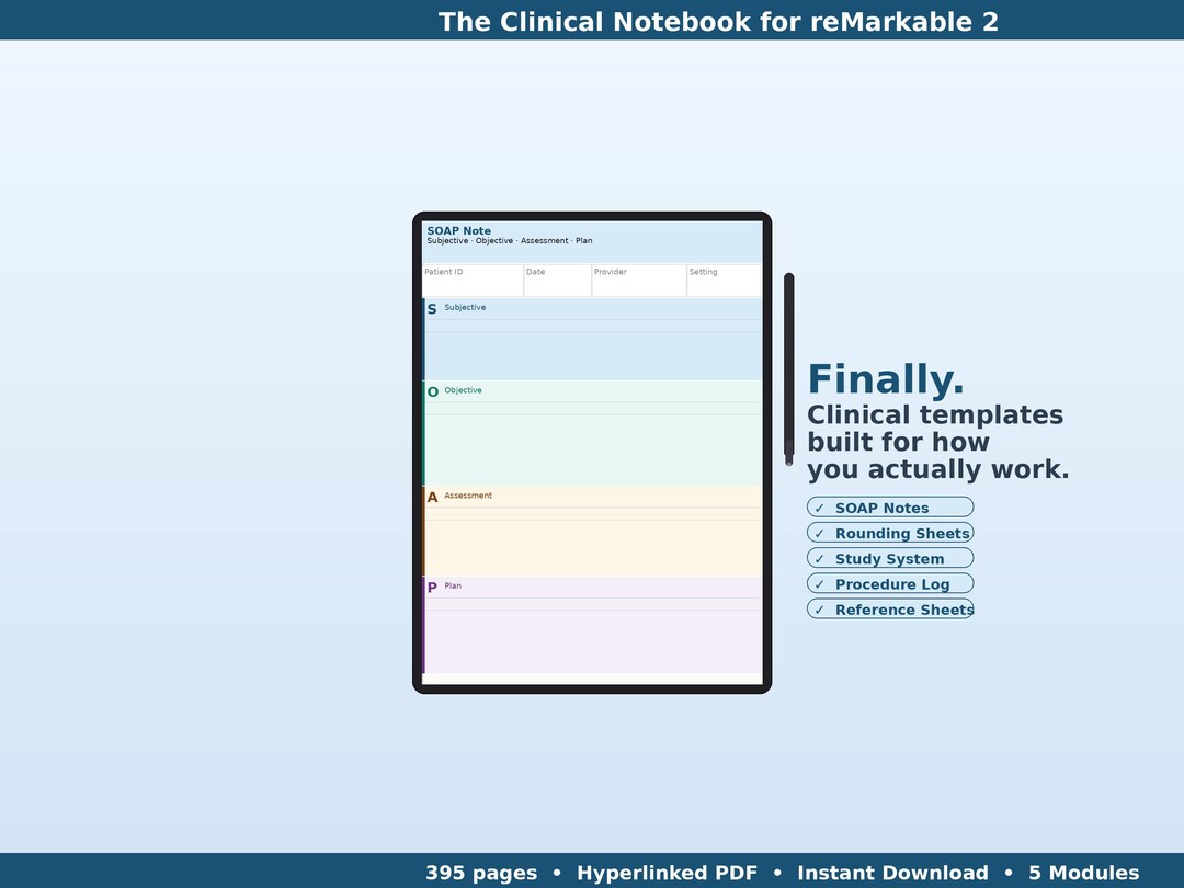 Remarkable 2 Medical Templates Bundle | Clinical Notebook 395 Pages ...