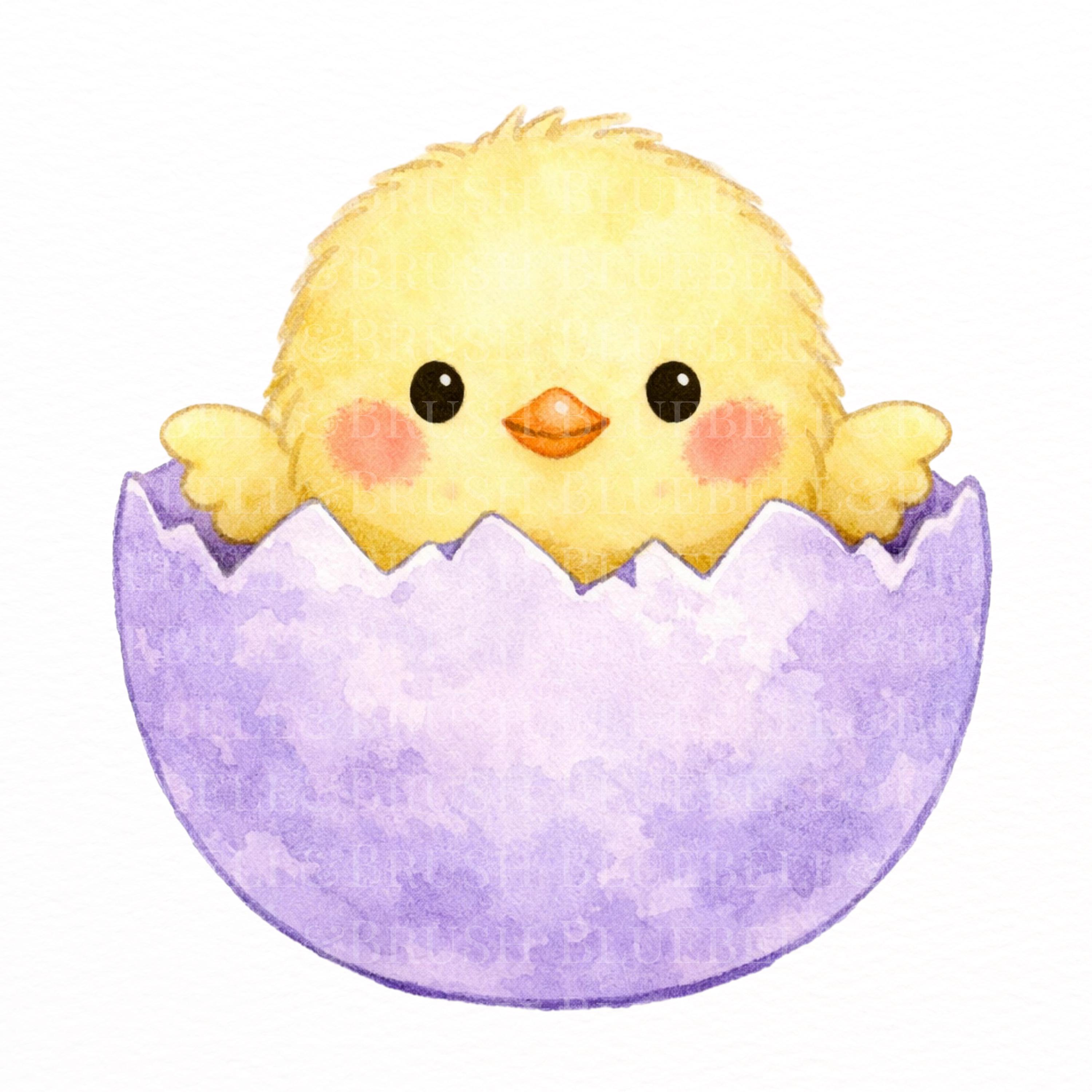 Easter Chick PNG Clipart Bundle – Cute Spring Chick Graphics, Egg ...