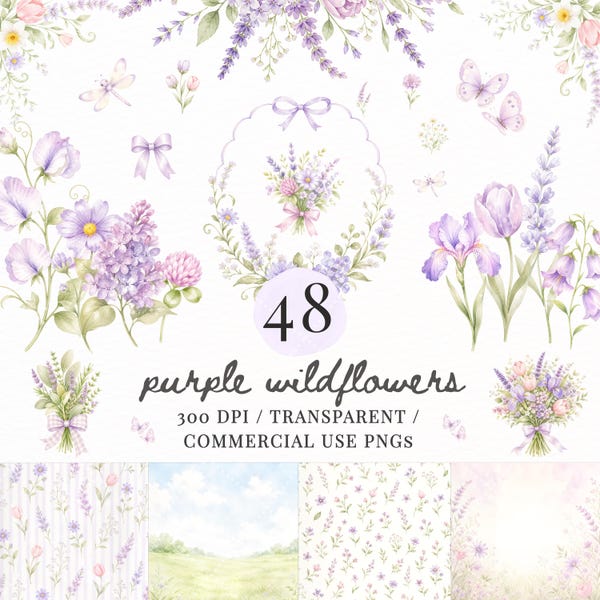 Purple Flower Art - Etsy UK
