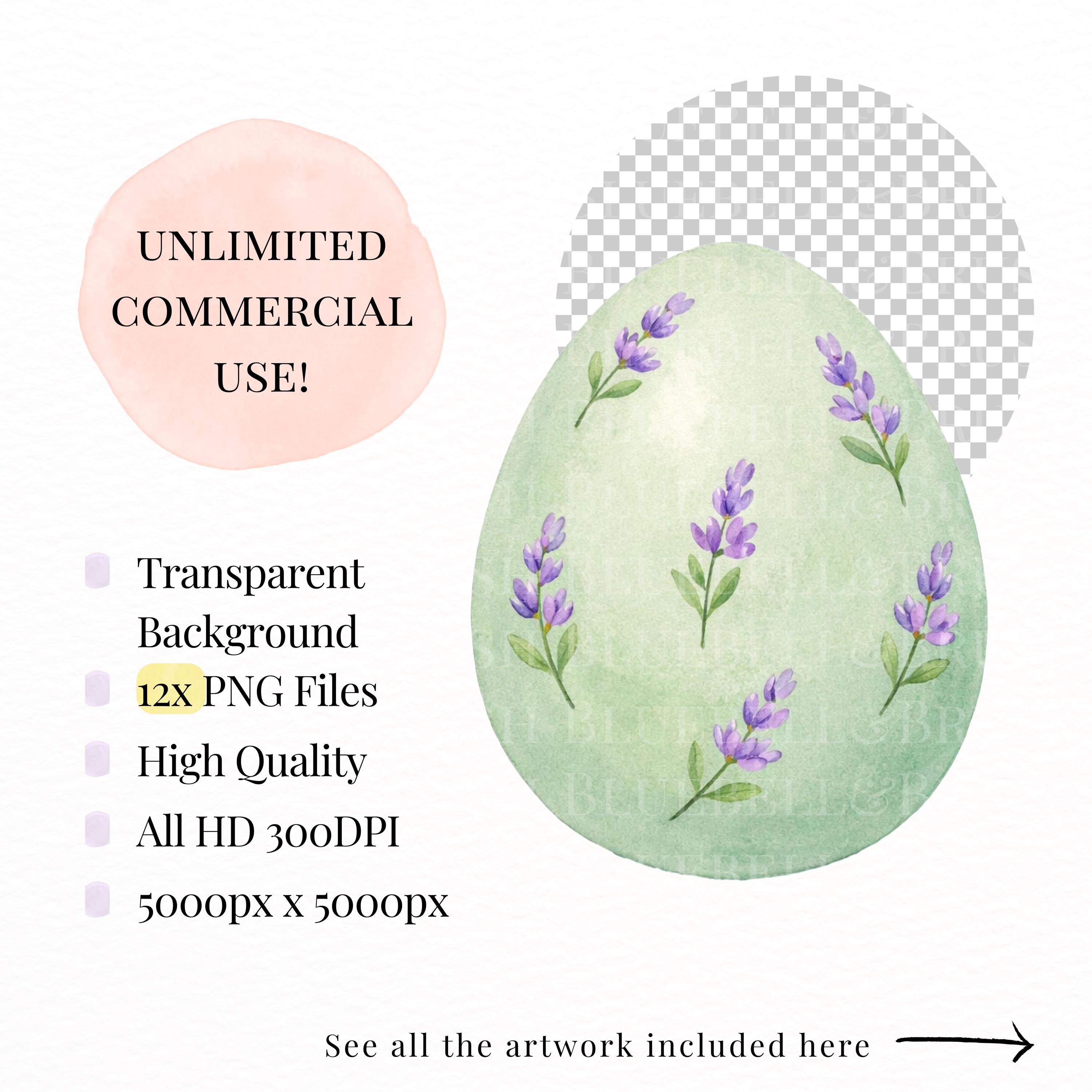 Easter Egg Clipart PNG Bundle, Pastel Watercolor Eggs for Sublimation ...