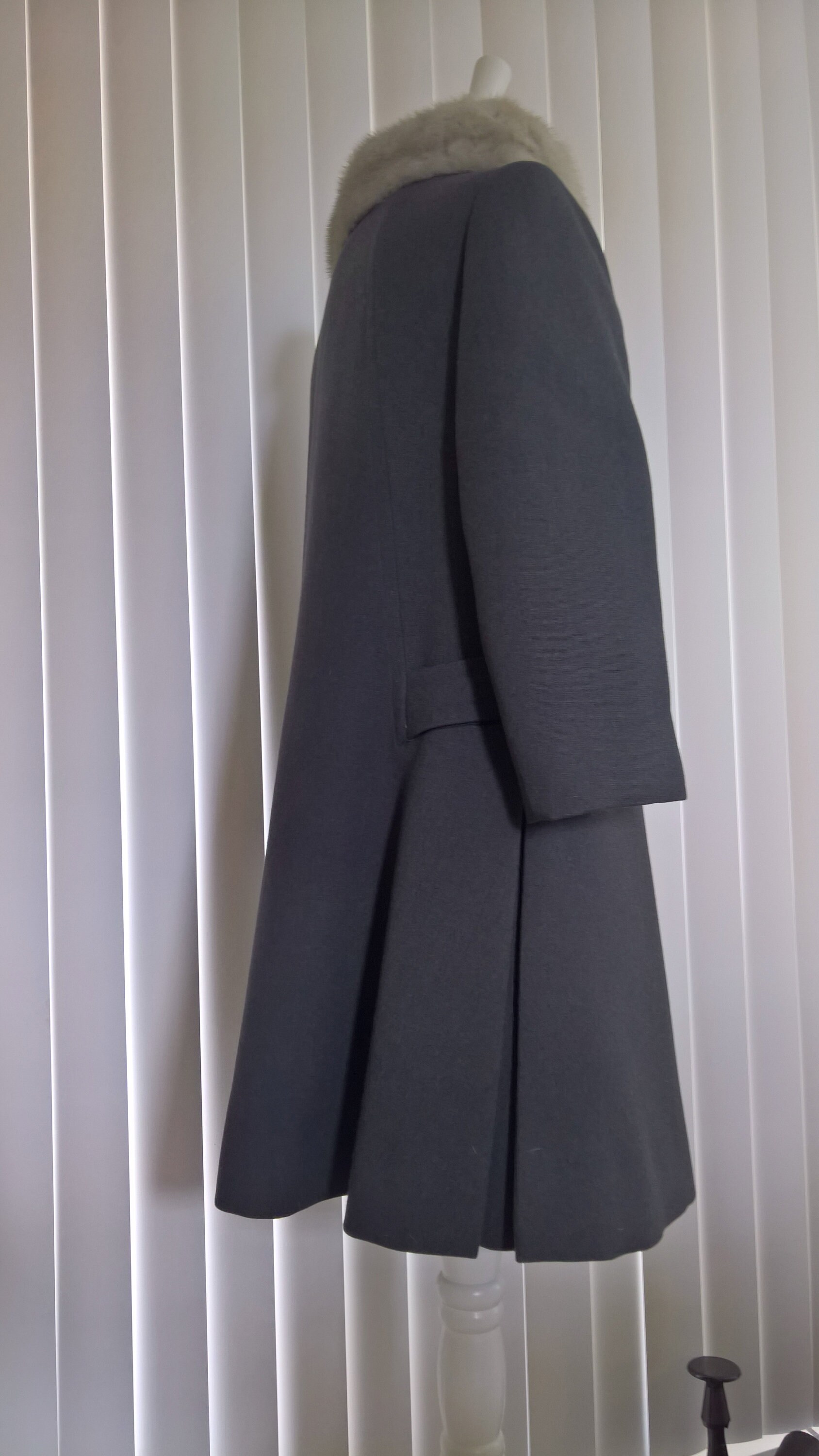 Flemington Furs Long Vintage Fur and Wool Coat SM MED Grey - Etsy