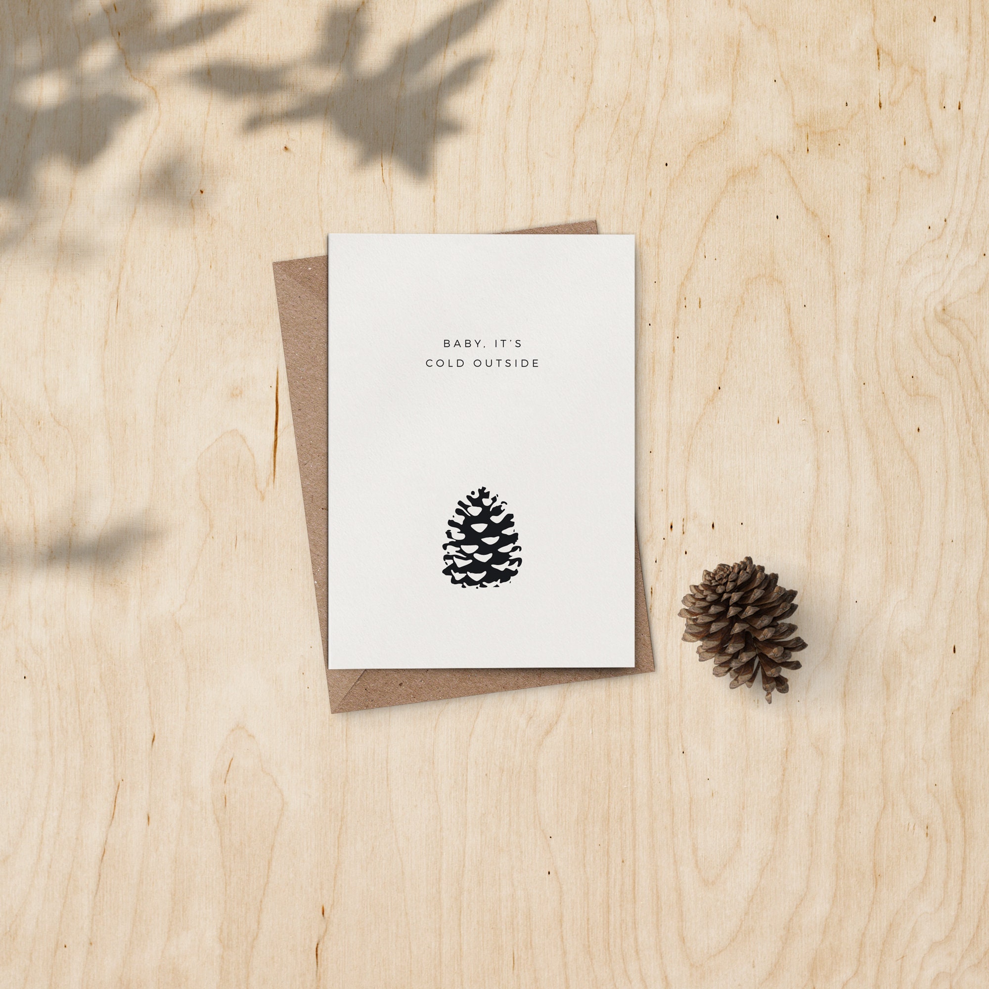 Greeting Card baby It's Cold Outside Christmas Card Song Typography ...