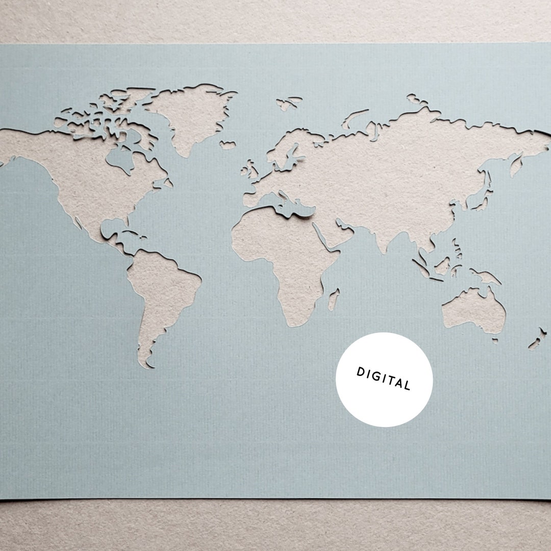 DIGITAL: 3 World Map SVG Files for Cutting Plotters Like Cricut or Silhouette - Etsy