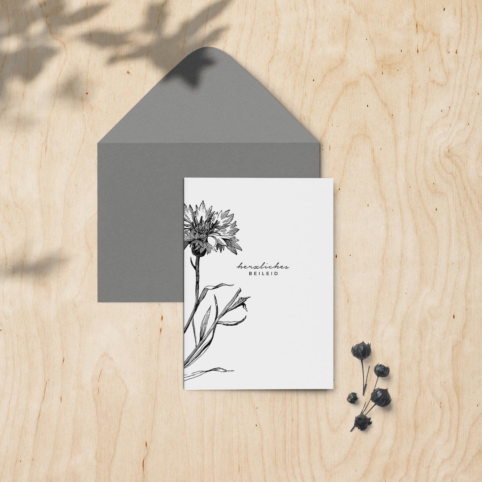 Modern Floral Condolence Card german Condolences - Etsy