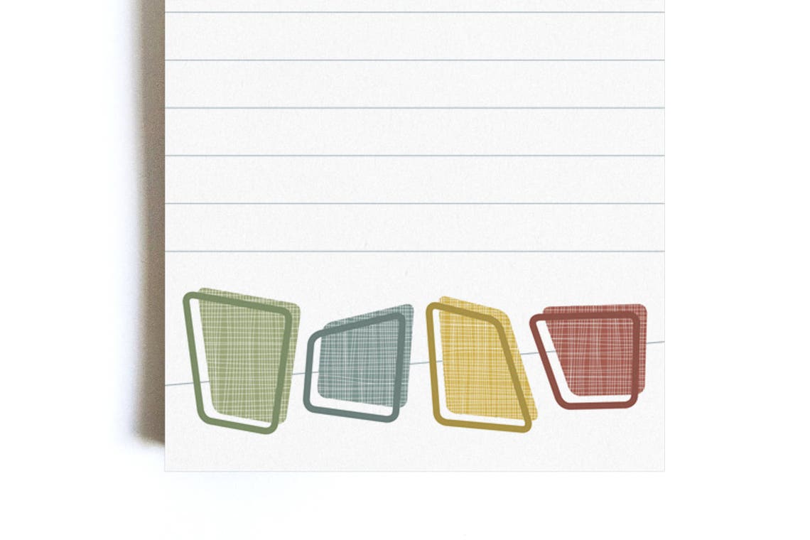 Notepad midcentury Modern Squares DIN A Lang Illustration to Do List ...