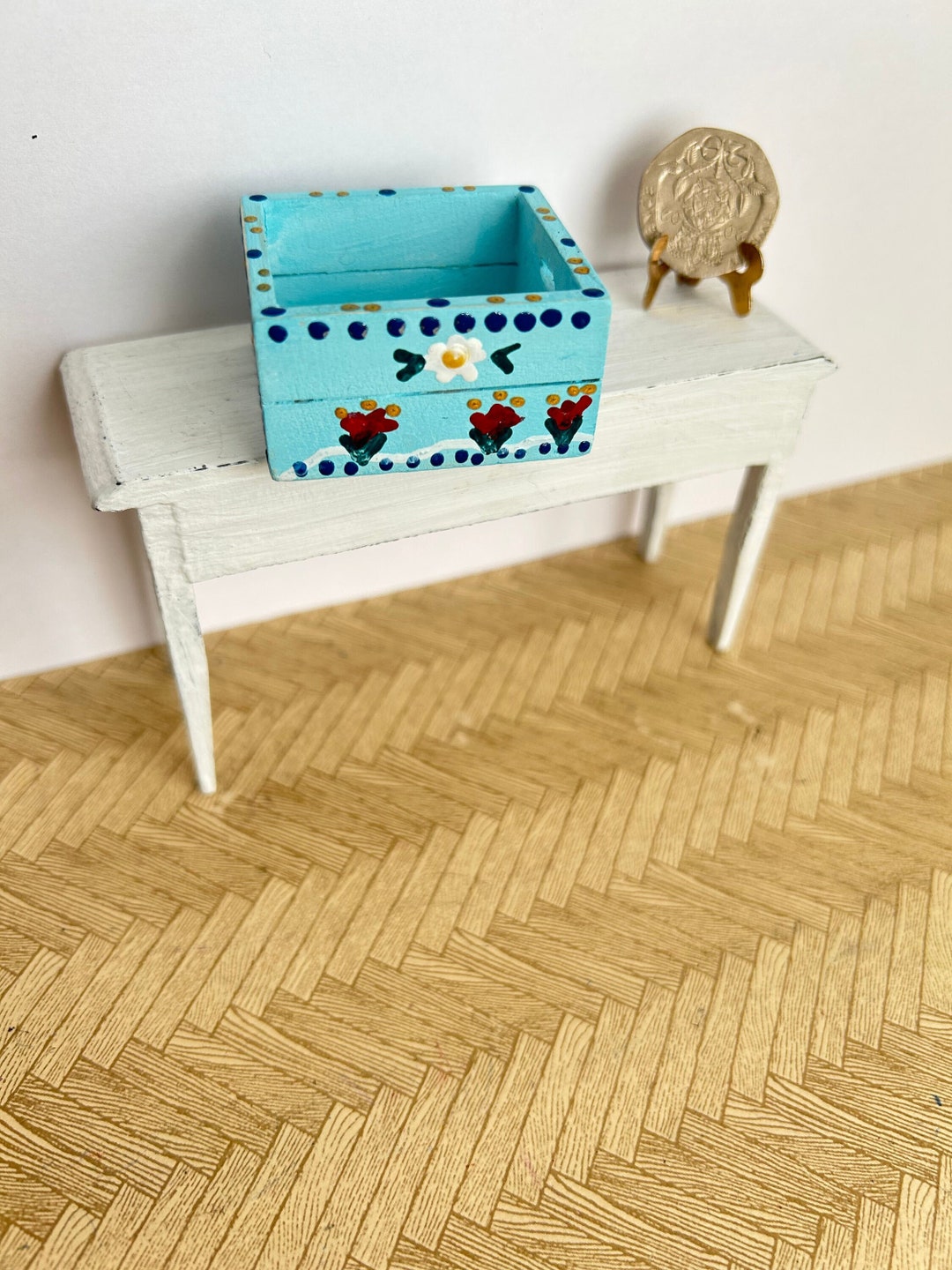 Dollhouse Folk Art Hand Painted Crate Original Art 1:12th - Etsy