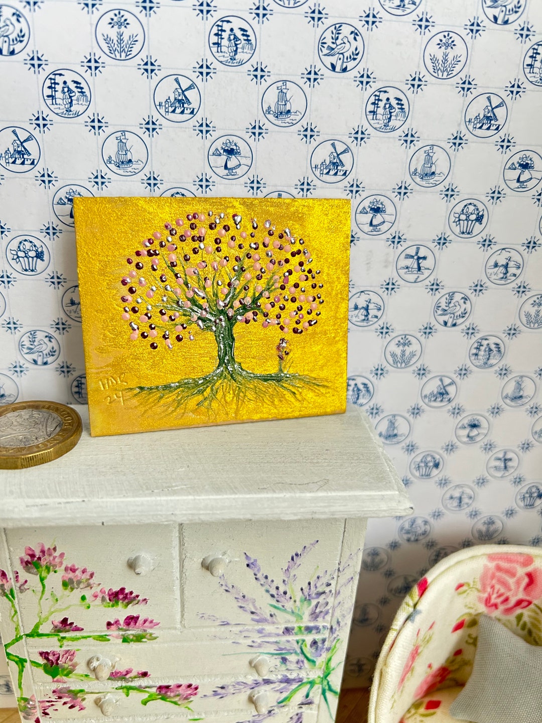Tree of Life Modern Miniature Art Painting. Original Dollhouse Art by ...