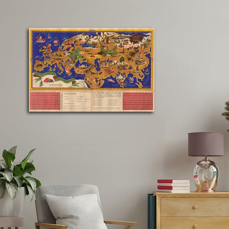 Authentic Antique Map of the World Grand Circuit Des Capitales Maps ...