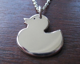 Rubber Ducky Silver Pendant Rubber Duck Charm Silver Duck - Etsy