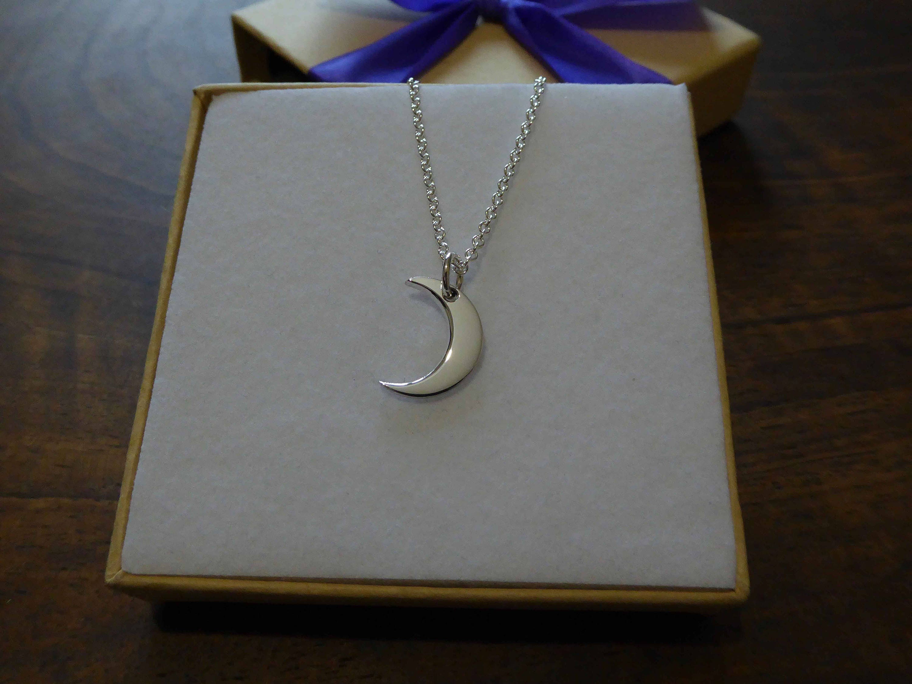 Lunar Jewelry Silver Moon and Stars Necklace Star Stud | Etsy