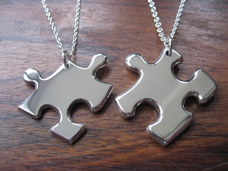 Silver Puzzle Piece Pendant Chunky Jigsaw Puzzle Necklace - Etsy