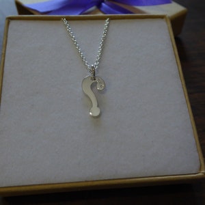 Question Mark Necklace, Silver Punctuation Pendant - Etsy UK