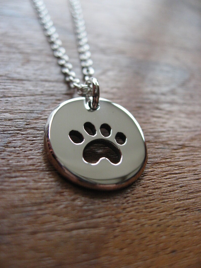 Silver Paw Print Pendant Handmade Paw Print Charm Animal | Etsy