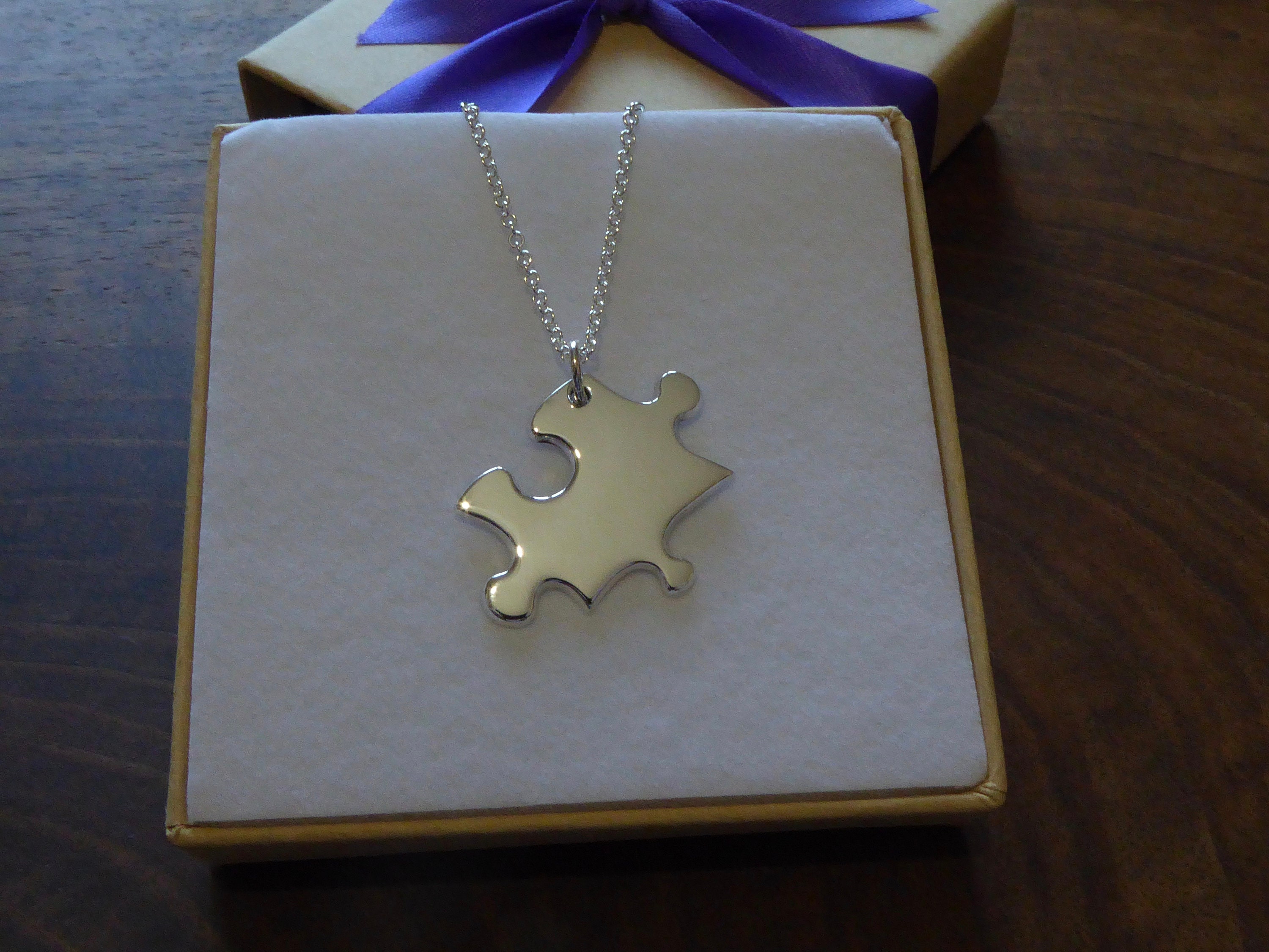 Autism Necklace, Silver Puzzle Pendant - Etsy