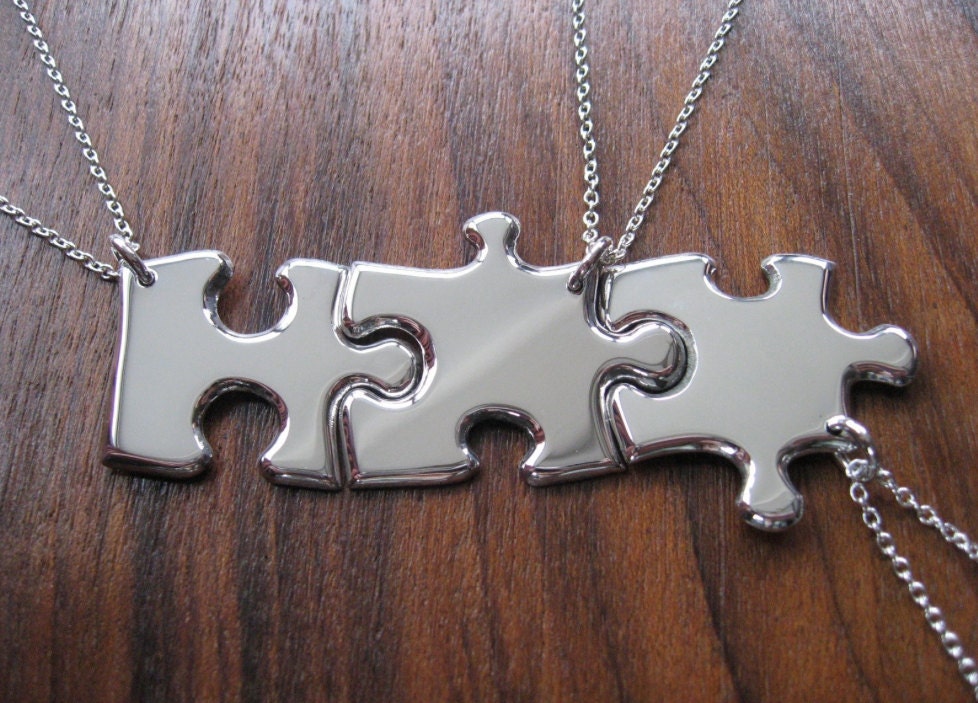 Three Silver Puzzle Pendant Necklaces - Etsy