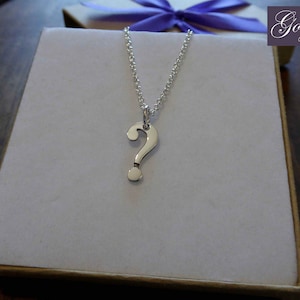 Question Mark Necklace, Silver Punctuation Pendant - Etsy UK