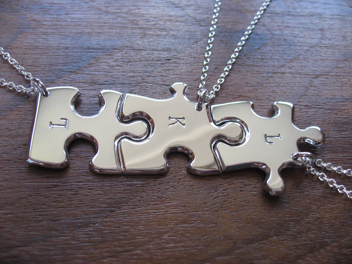Three Silver Puzzle Pendant Necklaces - Etsy